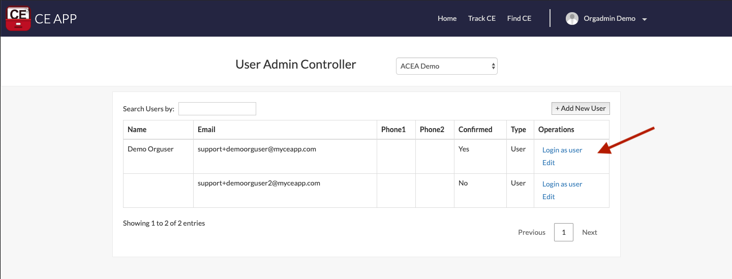 Manage Other Admins in Your Organization - CE App Guide
